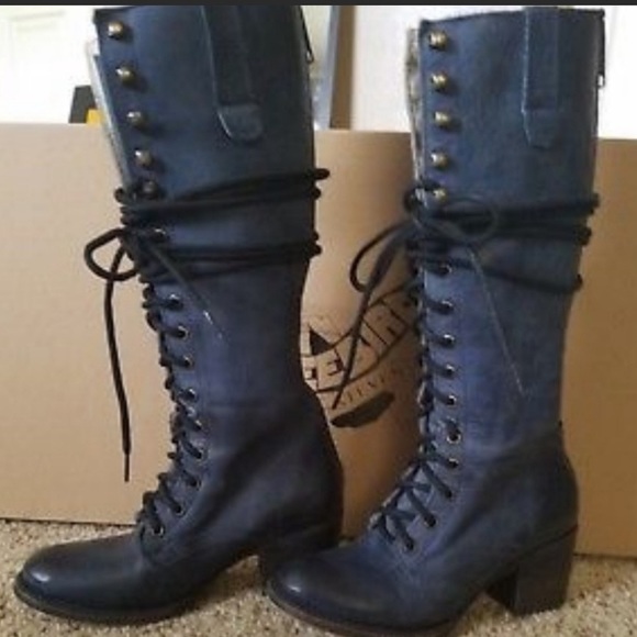 Freebird by Steven | Shoes | Free Bird Granny Boot In Navy Size6 | Poshmark